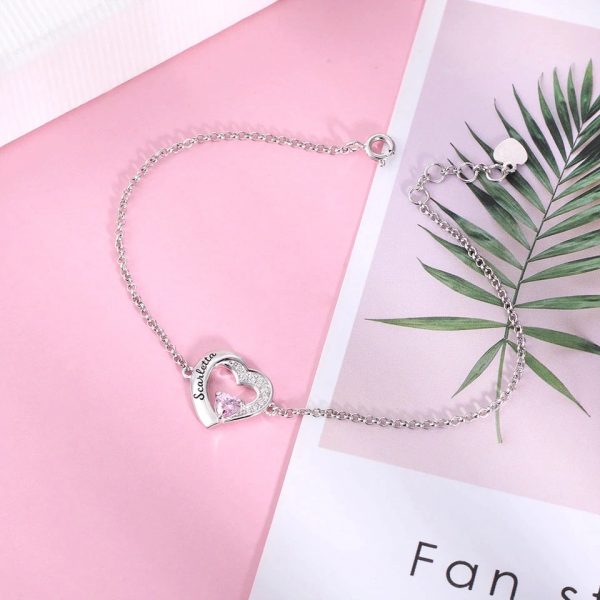 Bracelet coeur personnalisé prénom - La boutique MAB